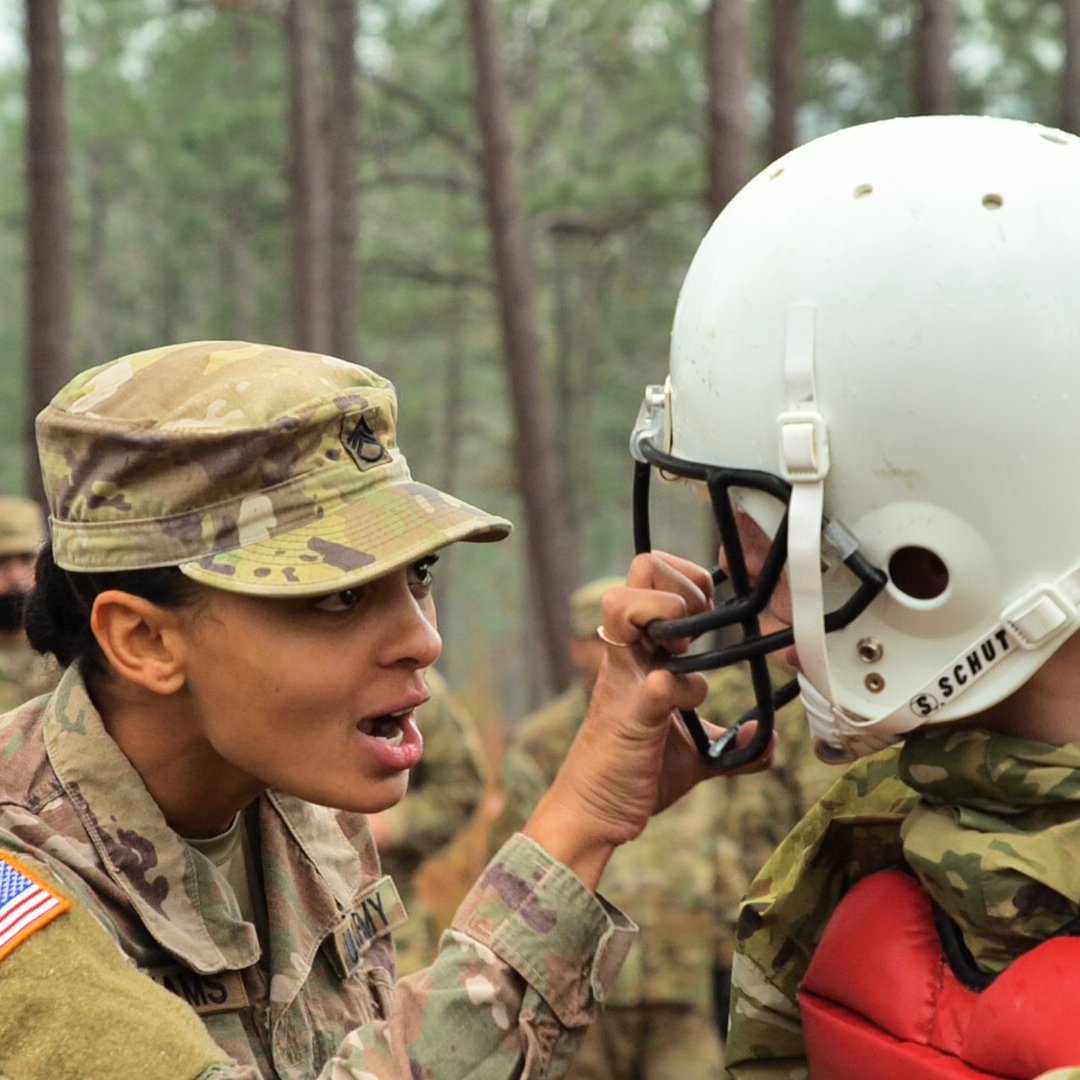 The winning platoon adorned its platoon flag with a deco...